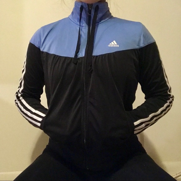 adidas | Jackets & Coats | Adidas Jacket Black And Blue | Poshmark